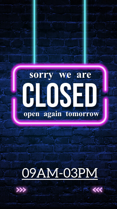 Black Gradient Closed Notice Template Flyers | PosterMyWall