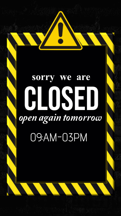 Black Gradient Closed Template Flyers Instag | PosterMyWall