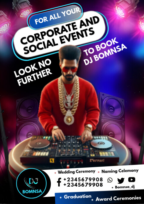 Black Gradient Dj Event Flyers Design Poster A4 Template | PosterMyWall