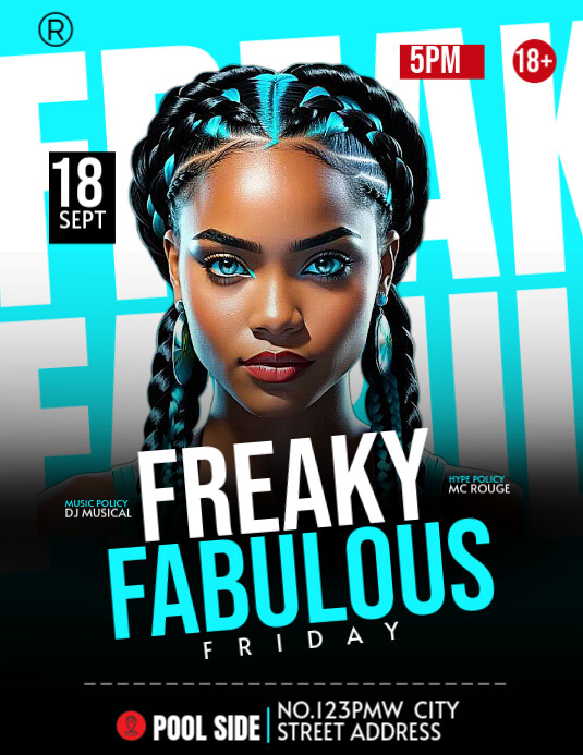 Copy of Black Gradient Freaky Fabulous Friday Flyer (us Letter ...