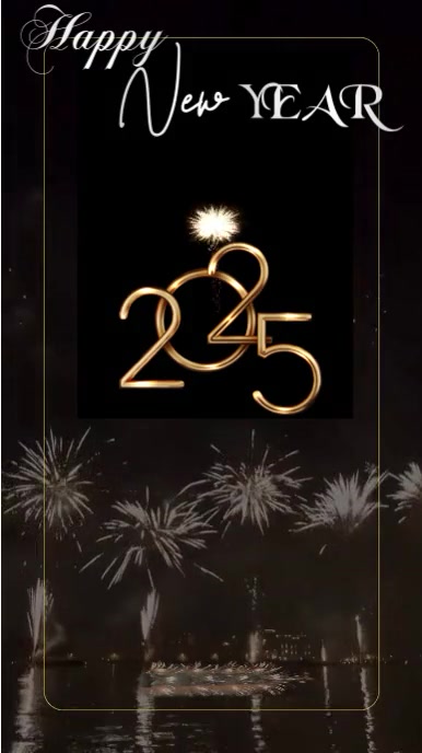 Plantilla de Black Gradient Happy New Year Whatsapp Status | PosterMyWall