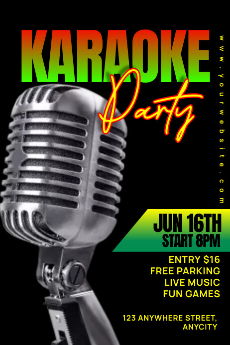 Plantilla de Black Gradient Karaoke Party Poster | PosterMyWall