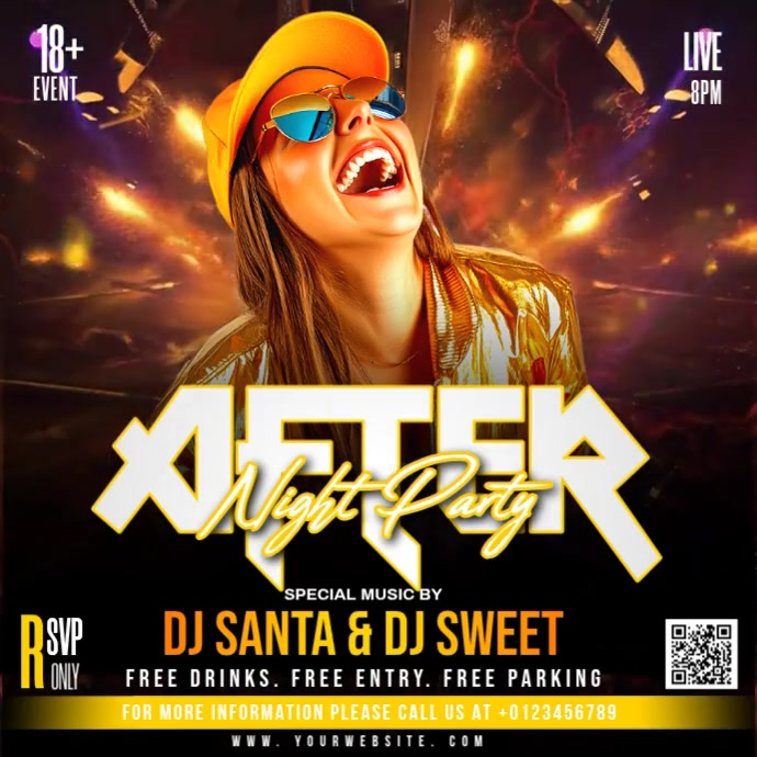 Black Gradient Ladies Night Club Party Square (1:1) Template | PosterMyWall