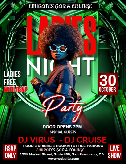 Black Gradient Ladies Night Out Flyer (us Letter) Template | PosterMyWall