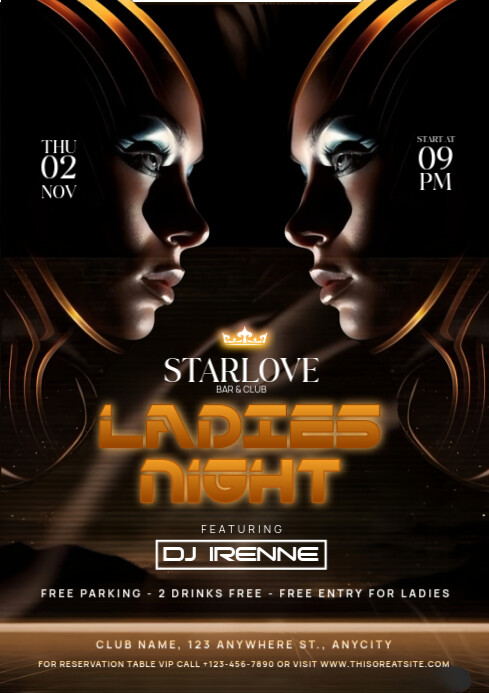 Copy of Black Gradient Ladies Night Party A4 | PosterMyWall