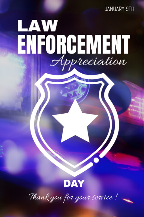 Black Gradient Law Enforcement Appreciation Day Poster Template ...