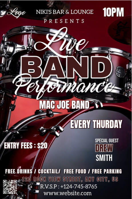 Copia de Black Gradient Live Band Performance Poster | PosterMyWall