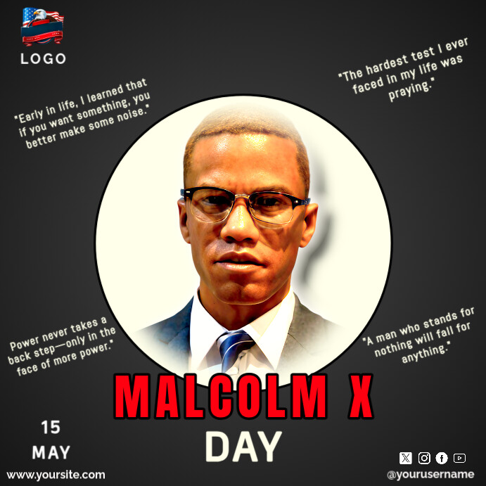 Modèle Black Gradient Malcolm X Day Instagram Post | PosterMyWall