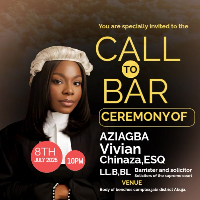 Plantilla de Black Gradient Modern Call To Bar Ceremony Video Invite ...