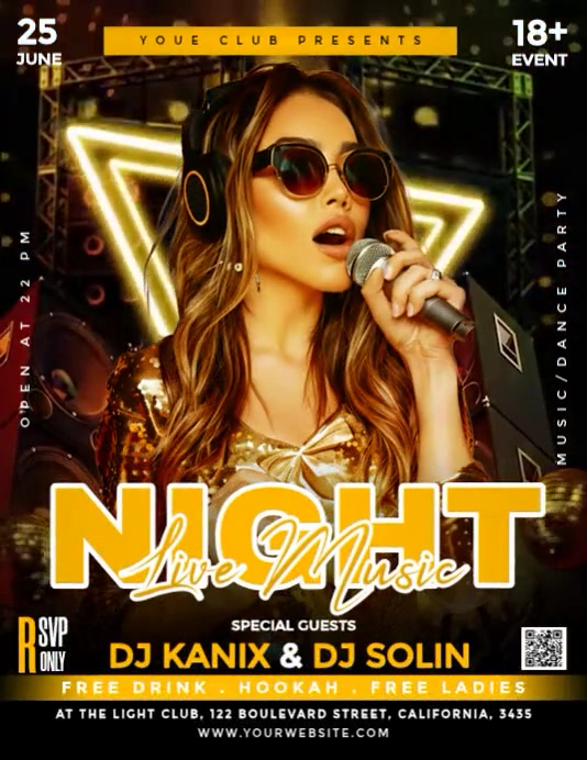 Black Gradient Music Party Flyer (us Letter) Template | PosterMyWall