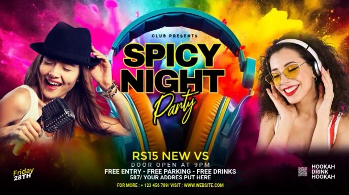 Black Gradient Night Club Digital Display Dig Template | PosterMyWall