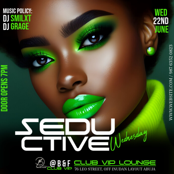 Black Gradient Seductive Wednesday Party Flyer Instagram Post Template ...