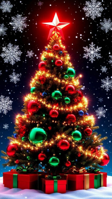 Black Gradient Starry Christmas Glow Instagram Story Template ...