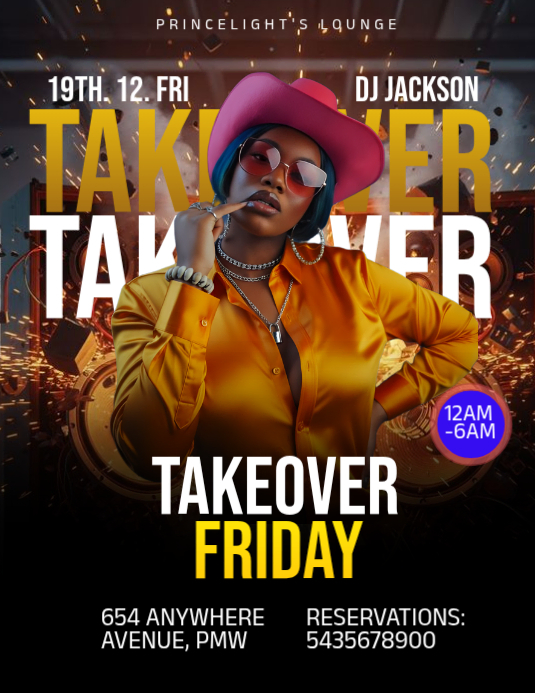 Plantilla de Black Gradient Takeover Friday Flyer (us Letter ...