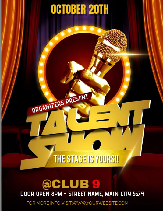 Black Gradient Talent Show Flyer Flyer (us Letter) Template | PosterMyWall