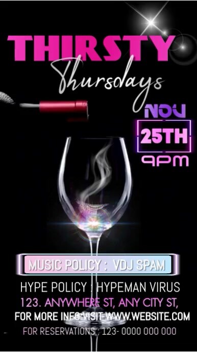 Plantilla de Black Gradient Thirsty Thursday Deisign Flyer Instagram Reel | PosterMyWall