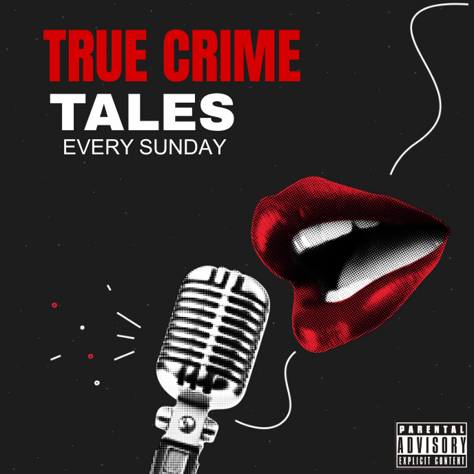 Modèle Black Gradient True Crime Tales Music Album C | PosterMyWall