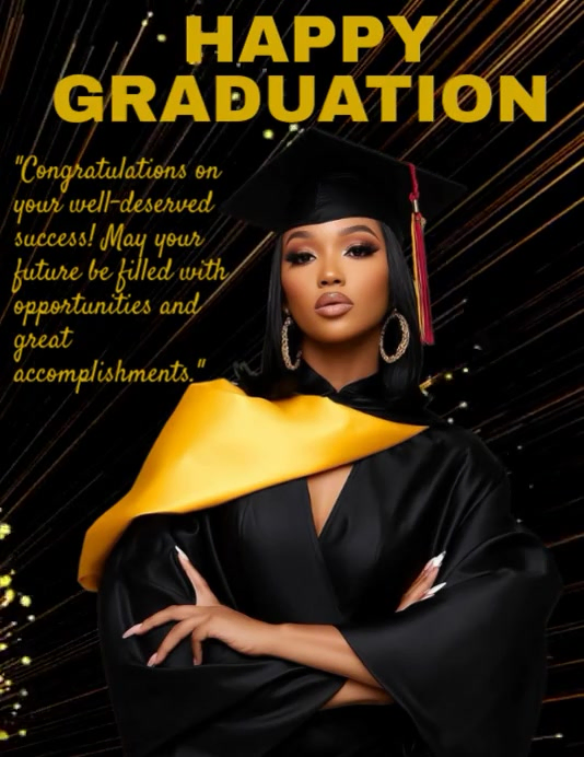 Black Graduation Celebration Flyer Video Template | PosterMyWall
