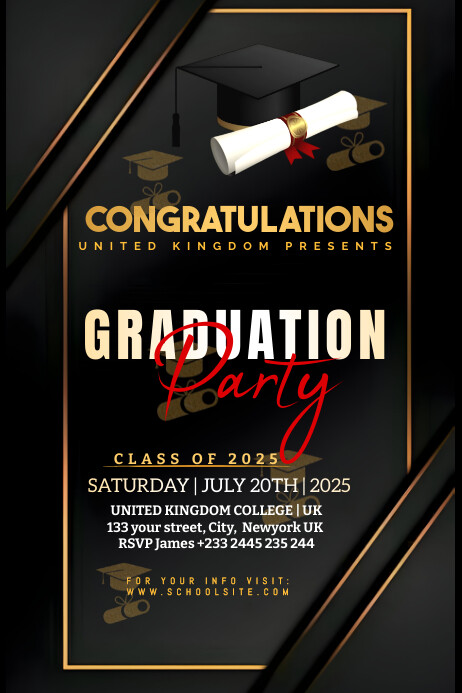 Plantilla de Black Graduation Ceremony Poster | PosterMyWall
