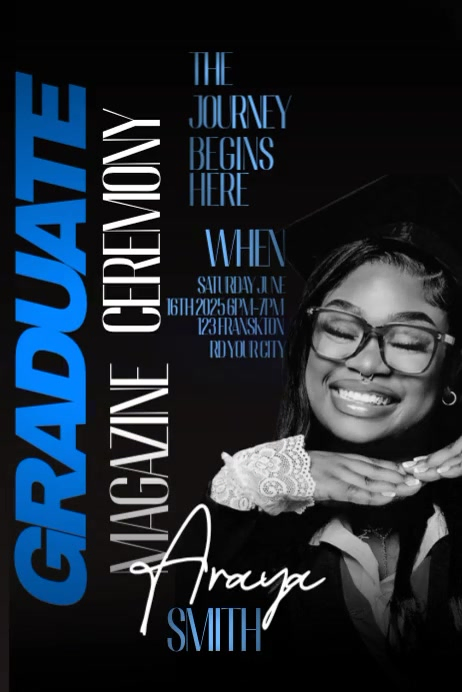 Black Graduation Ceremony Poster Video Template | PosterMyWall