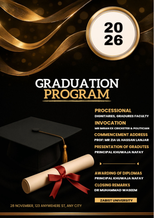 Black Graduation Ceremony Template A4 | PosterMyWall