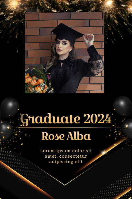 Copy of Black Graduation Congratulation Banner 4' × | PosterMyWall