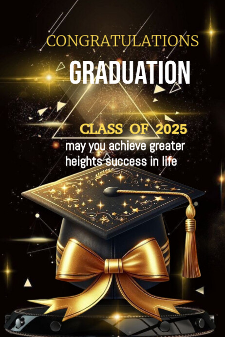 Black Graduation Invitation Flyer Poster Template | PosterMyWall