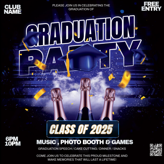 Copy of Black Graduation Party Instagram Post | PosterMyWall