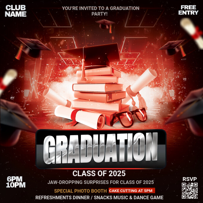 Plantilla de Black Graduation Party Instagram Post | PosterMyWall