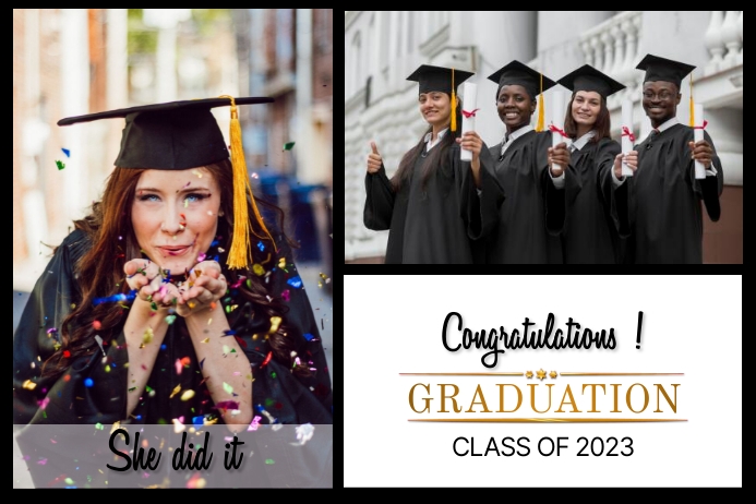 Black Graduation Party Yard Sign Template | PosterMyWall
