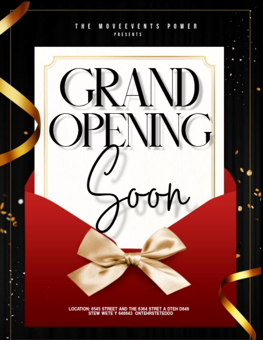 Black Grand Opening Event Flyer Template | PosterMyWall