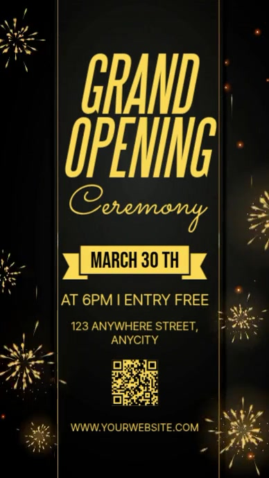 Black Grand Opening Reel Instagram Template | PosterMyWall
