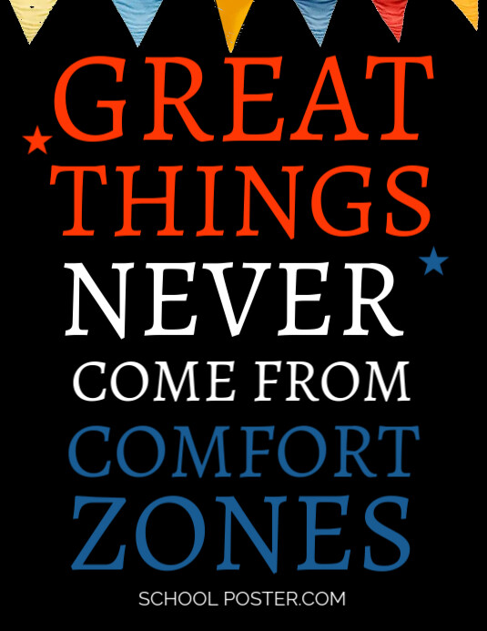 Black Great Things, Comfort Zones Poster Flyer (us Letter) Template ...