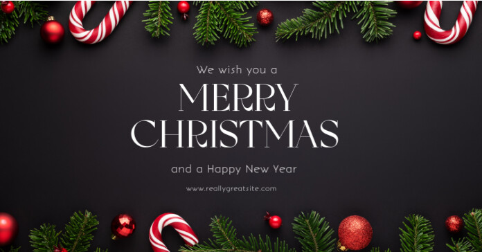 Black Green Red Modern Christmas Banner Template | PosterMyWall