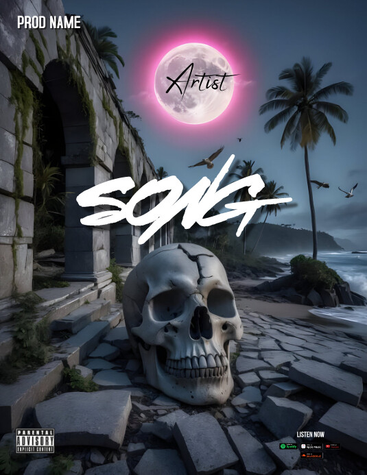 Black Grunge Album Music Song Cover Flyer (us Template | PosterMyWall