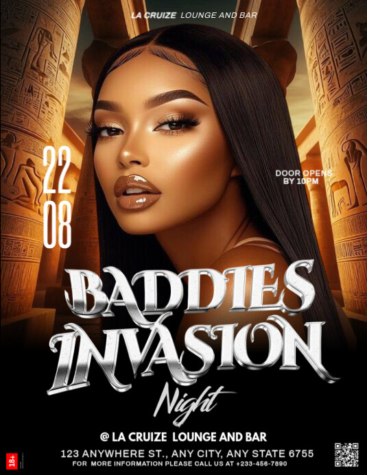 Copy of Black Grunge Baddies Invasion Night Flyer (us Letter ...