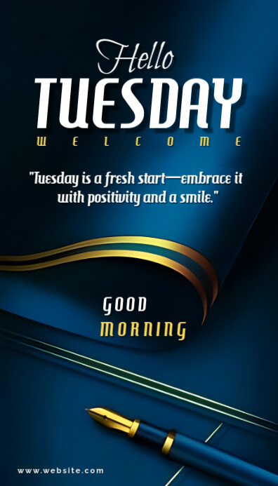 Black Grunge Blue Background Maximalist Hello Tuesday Business Card ...