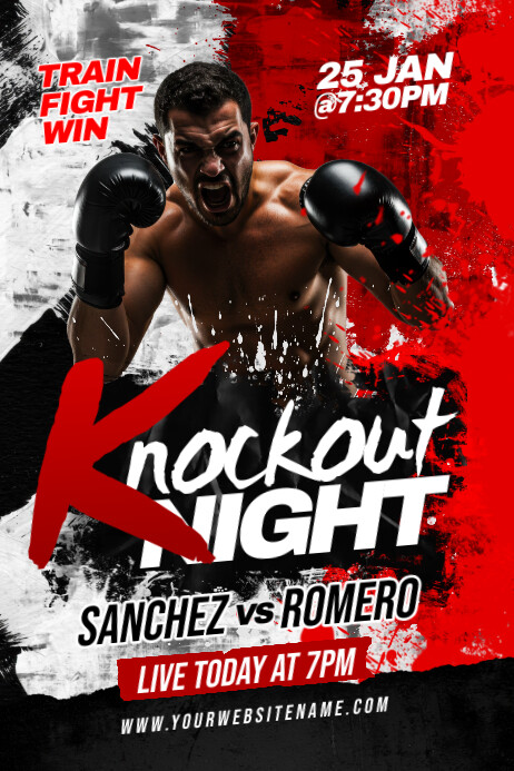 Copy of Black Grunge Boxing Poster | PosterMyWall