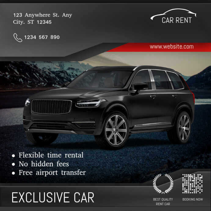 Black Grunge Car Rental Price List Pos Instagram Template | PosterMyWall