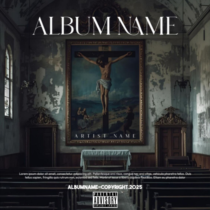 Modèle Black Grunge Church Album Cover | PosterMyWall