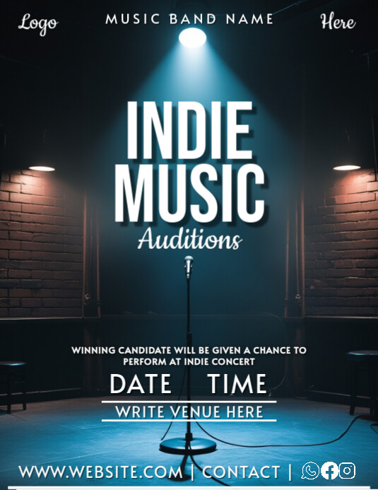 Copy of Black Grunge Cinematic Music Audition Flyer Flyer (us Letter ...