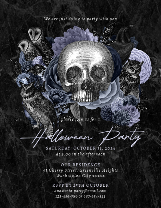Copy of Black Grunge Gothic Halloween Party Flyer (us Letter ...