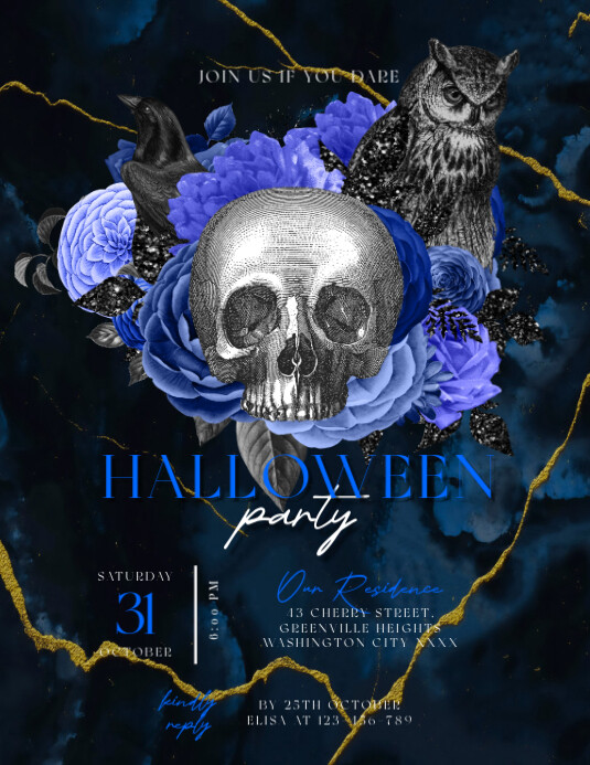 Copy of Black Grunge Gothic Halloween Party Flyer (us Letter ...