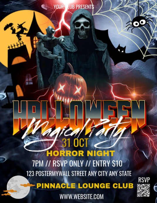 Black Grunge Halloween Magical Party Flyer ( Template | PosterMyWall