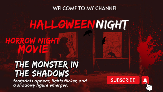 Black Grunge Halloween Party Youtube Thumbnail Template | PosterMyWall