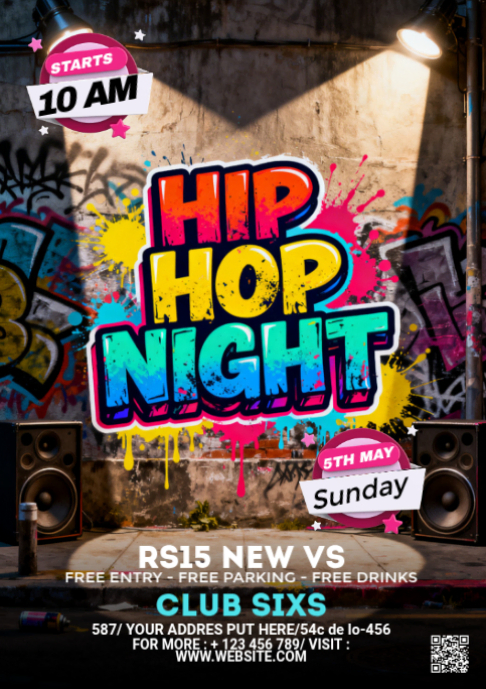 Copy of Black Grunge Hip Hop Night Event A2 | PosterMyWall