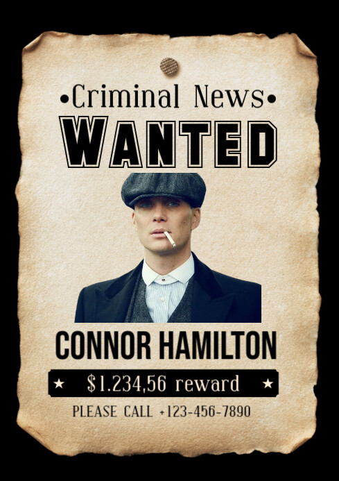 Black Grunge Most Wanted Poster A2 เทมเพลต | PosterMyWall