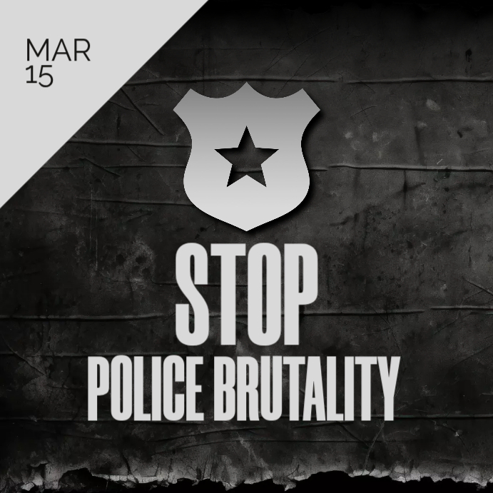 Black Grunge Police Brutality Awareness Instagram Post Template ...