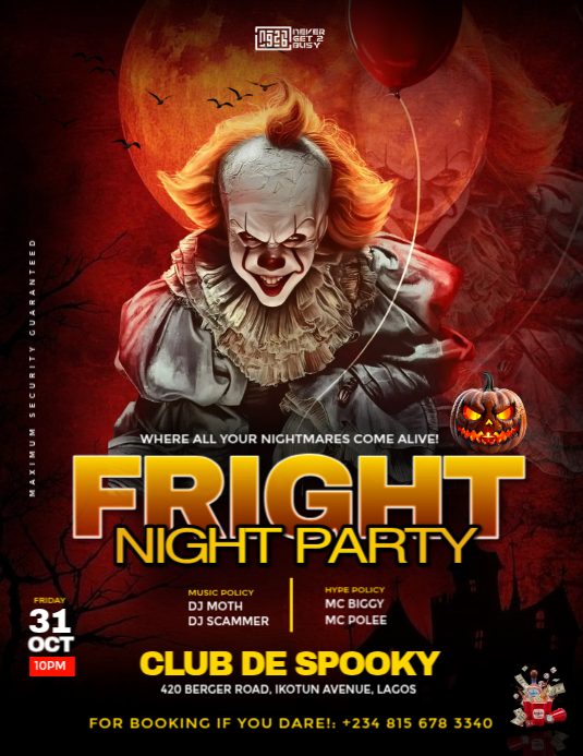 Black Grunge Professional Halloween Fright Night Party Flyer Flyer (us ...