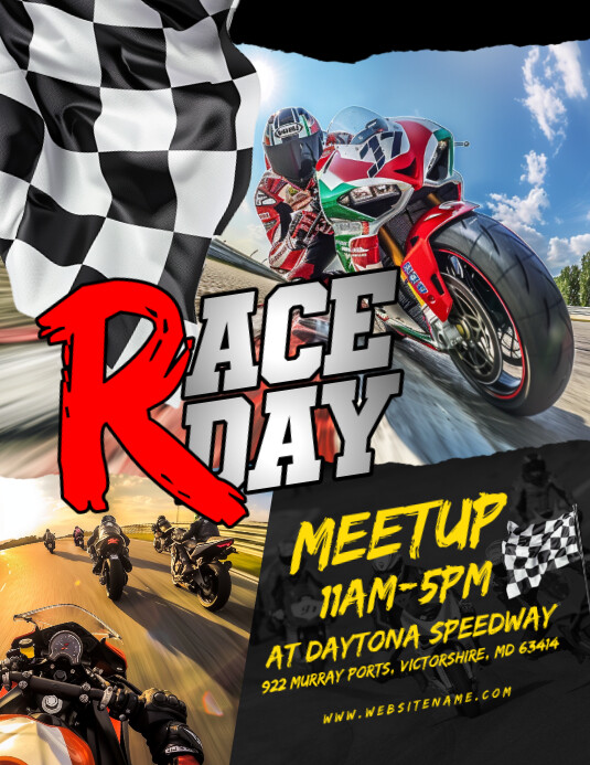 Copy of Black Grunge Race Day Flyer (us Letter) | PosterMyWall